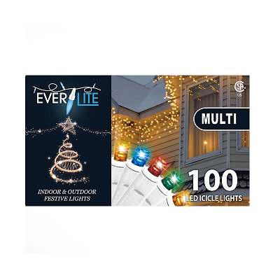 Everlite LED 100 String Icicle Lights Multi Colored - Buywise Stores Ltd