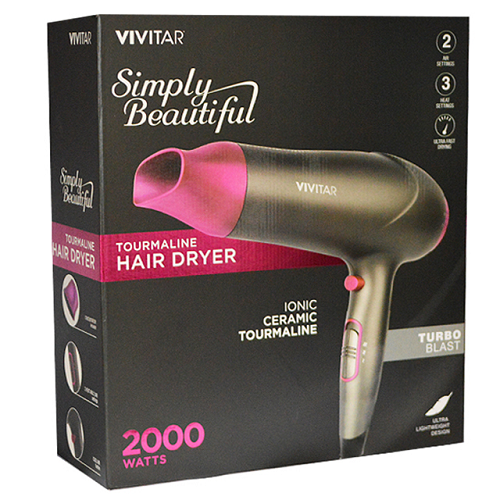 Vivitar 2000 Watt Ionic Ceramic Hair Dryer, Pink Tip - Buywise Stores Ltd